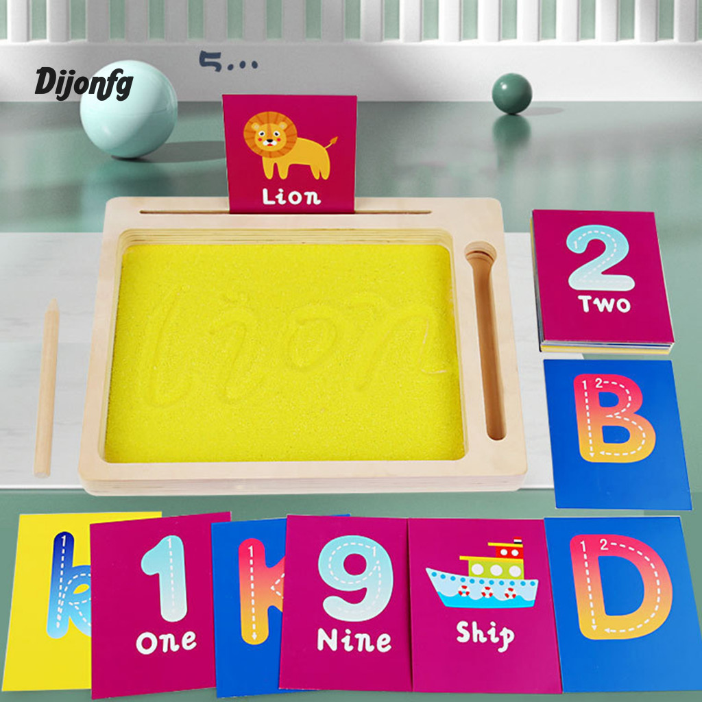 Sand Painting Toy Sand Writing Tray Kids Sand Tray Toy Set with Cards ...