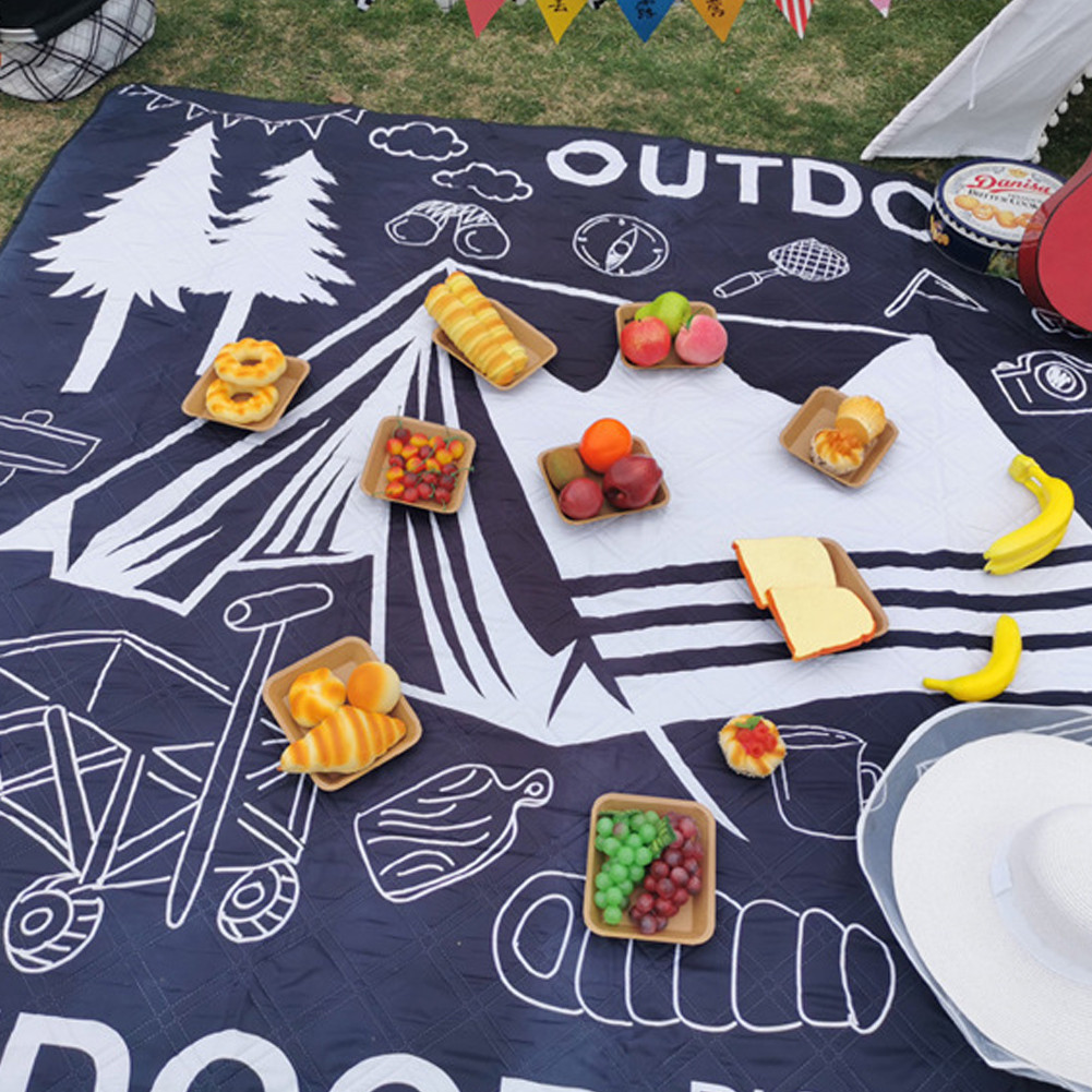 Ultrasonic Picnic Mat Waterproof Outdoor Pad for Camping Tent (Black ...