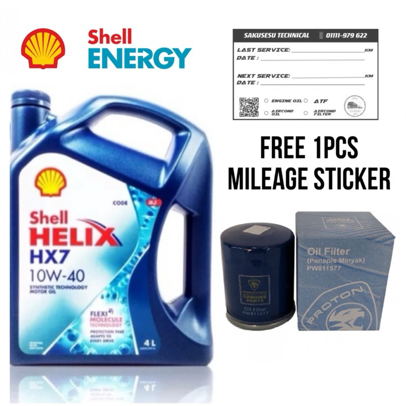 Shell Helix HX7 10W40 Semi Synthetic Engine Oil 4L「Hong Kong」 & Oil ...