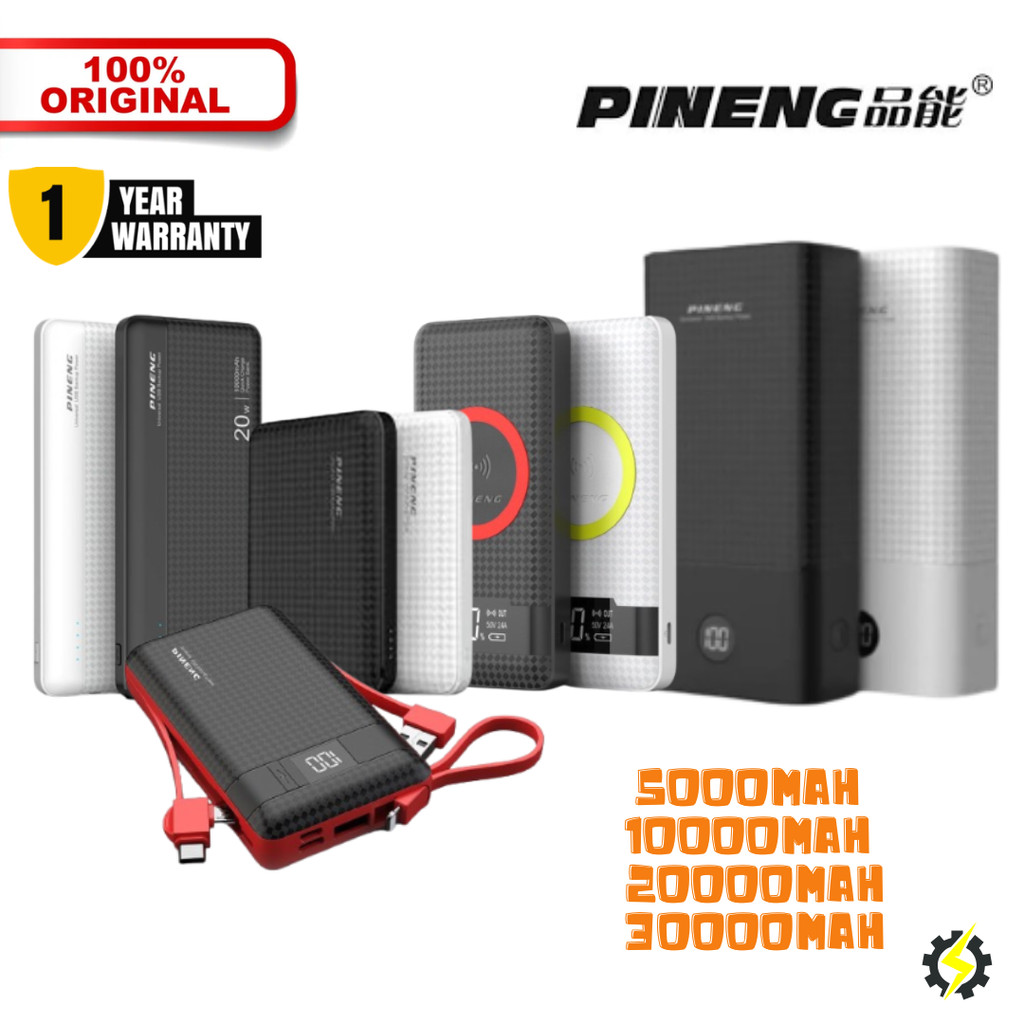 【1 YEAR WARRANTY】 PINENG Original Powerbank PN987 PN939 PN936 PN936 ...