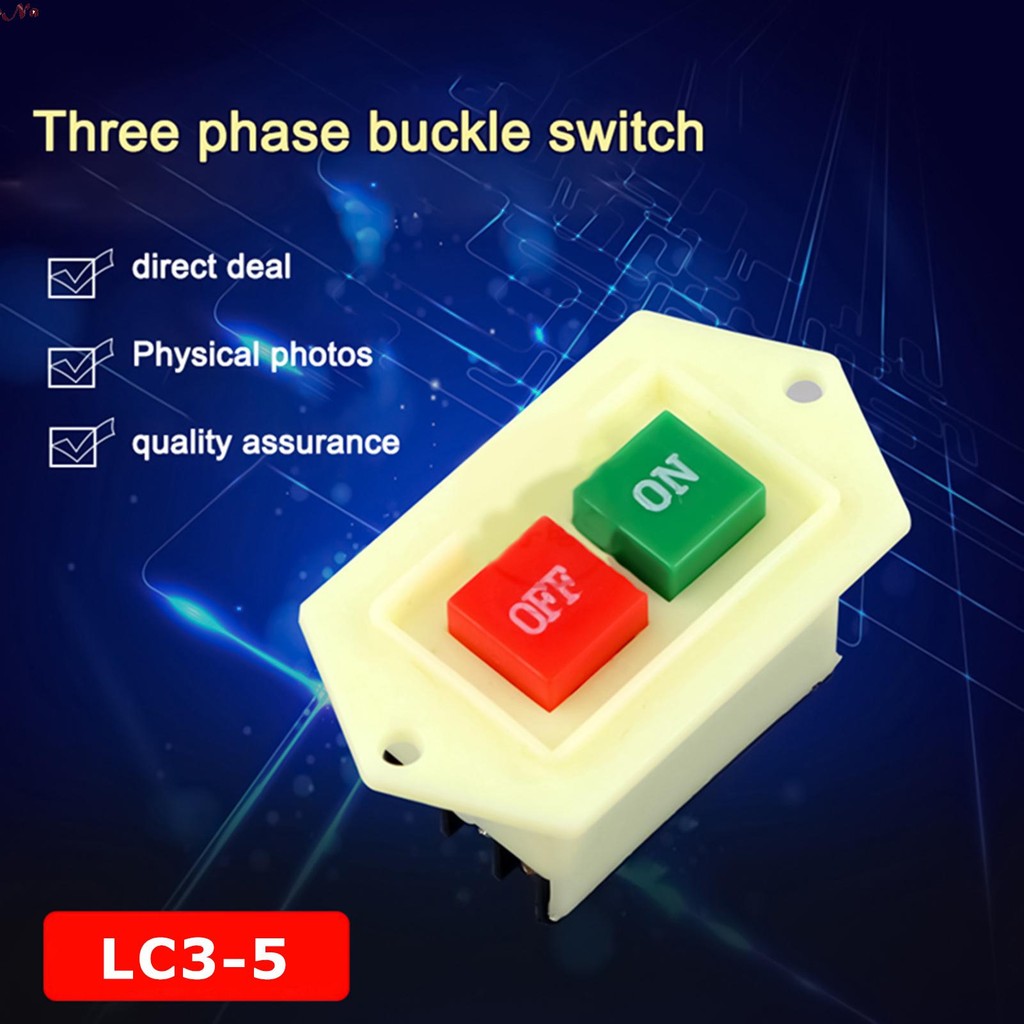 5A 3 Phase Locking ON/Off Power Push Self-Locking Mechanical Equipment ...