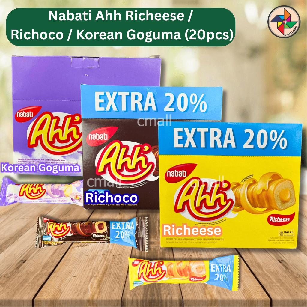 [CM] Nabati 20 x 4g Ahh Extra 20% Richeese / Richoco / Korean Goguma / Mix ( 20pcs ) Halal ...