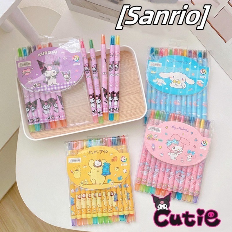 12Colors Rotating Drawing Crayon Sets Portable Multicolor Oil Pastel ...