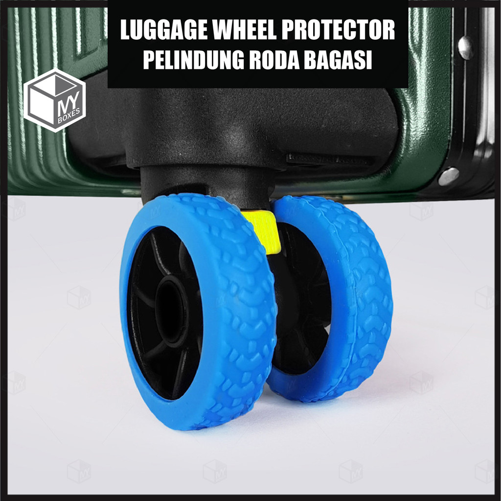 MYB Luggage Cover 8pcs Set 𝗔𝗻𝘁𝗶-𝘄𝗲𝗮𝗿 Luggage Wheels Protector Cover ...