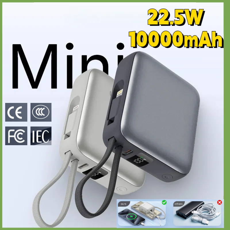 (CCC Certified) 10000mAh 22.5W / 20W PD built in cable Powerbank fast ...