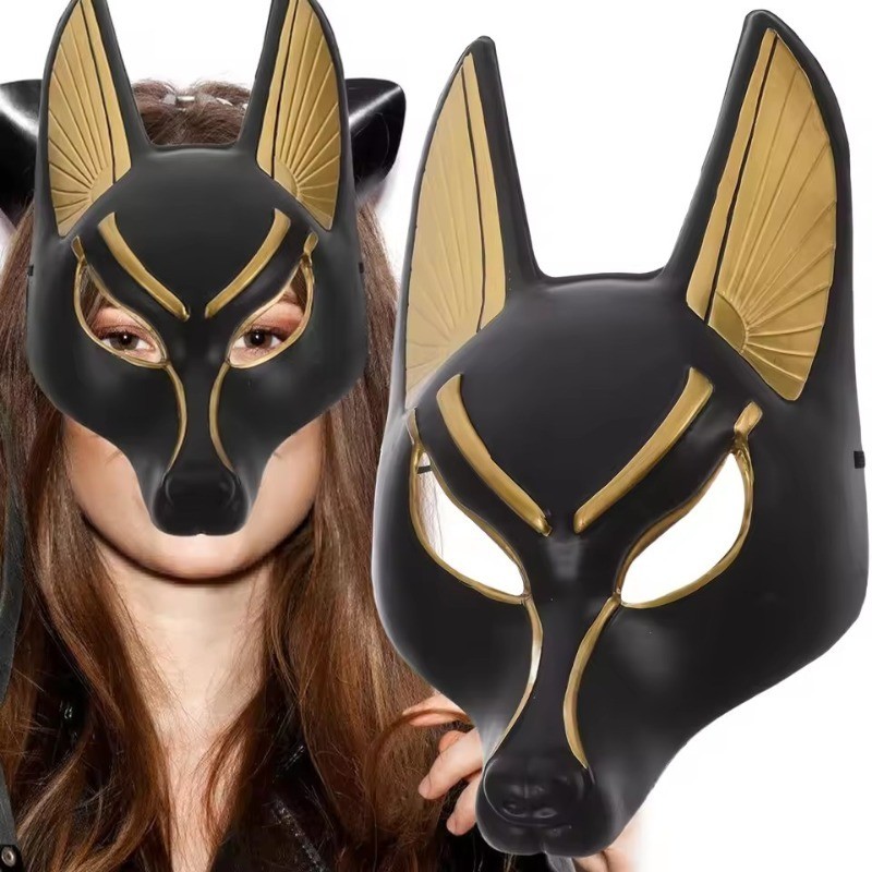 Retro Fashion Ancient Egyptian Anubis Wolf Face Mask Halloween Costume ...