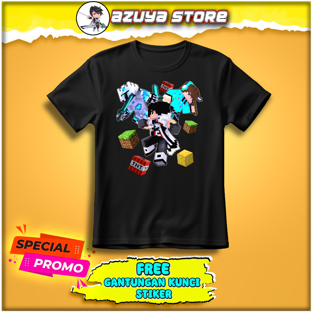 YOUTUBER AZUYA TEGUH FROST MINECRAFT PLAIN T-SHIRTS CAN CUSTOM NAME ...