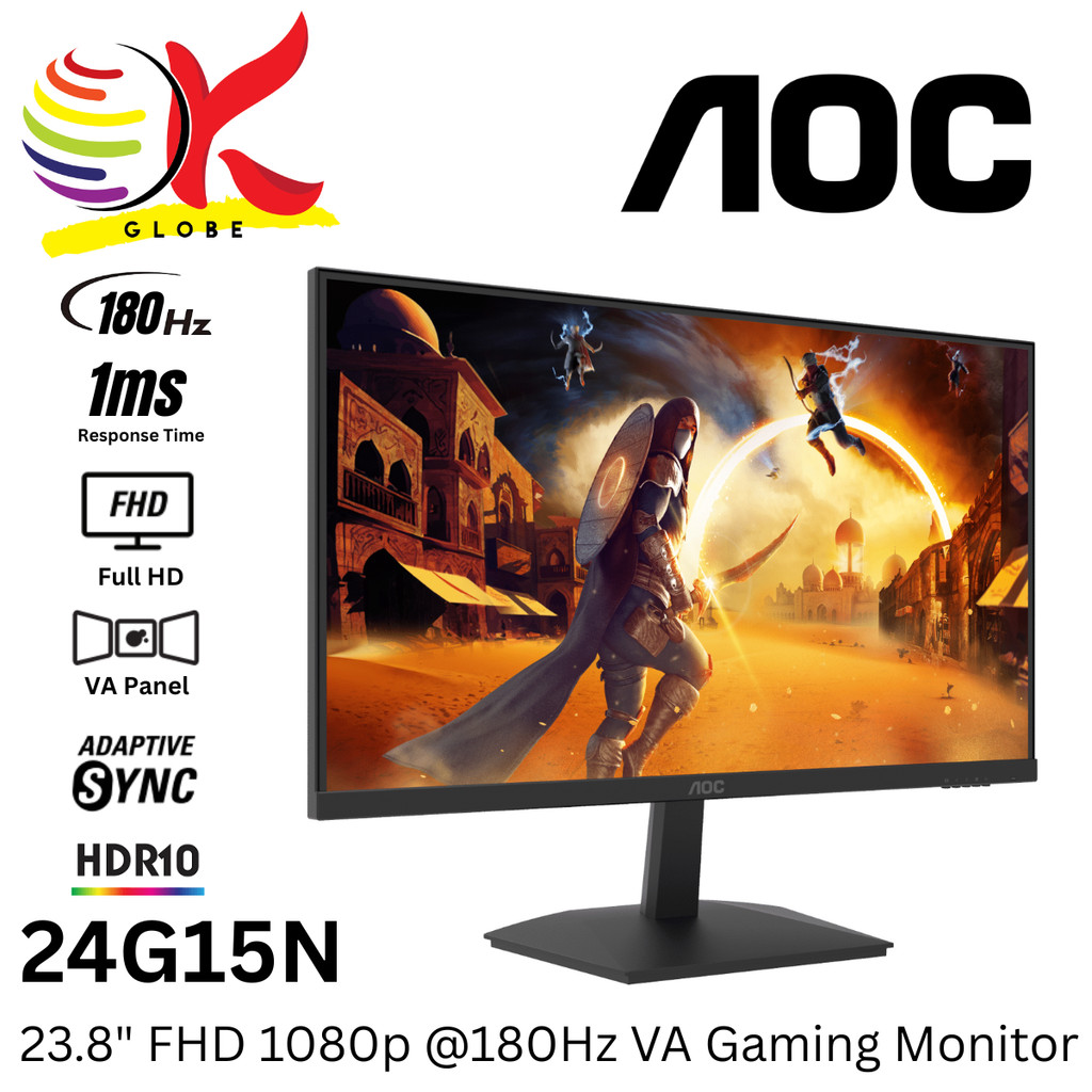 AOC 23.8" 24G15N LED FULL HD (1920x1080 @180HZ) VA PANEL LCD GAMING ...