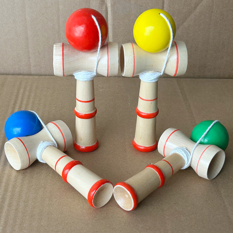 Kid Funny Kendama Ball Japanese Traditional Wood Game Skill Educational ...