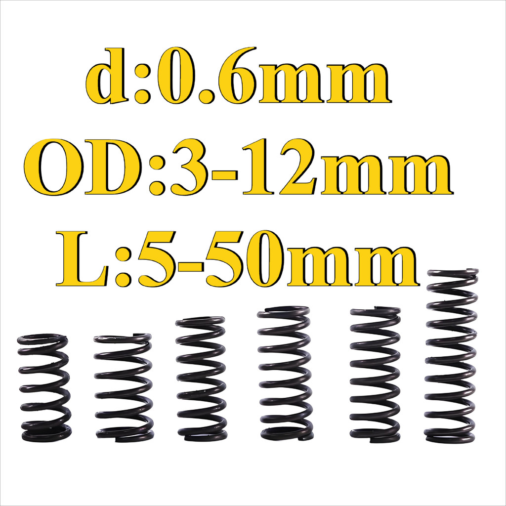 65Mn Spring Steel Compression Spring d: 0.6mm * OD: 3-12mm * L: 5-50mm ...
