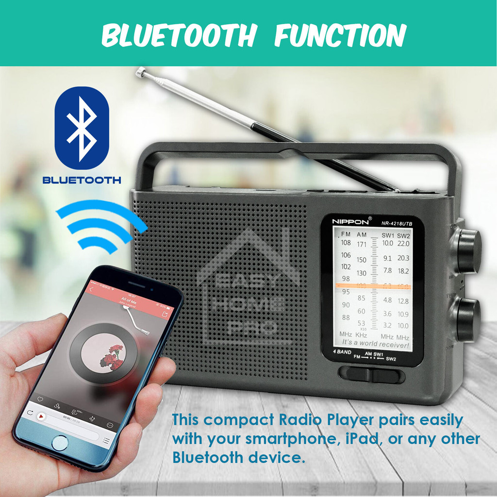 NIPPON NR-4218UTB FM/MW/SW 4 BAND PORTABLE RADIO MULTIBAND RADIO ...