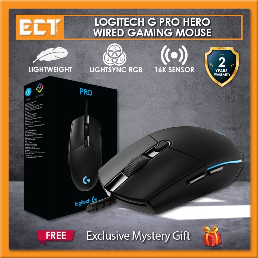Logitech G Pro Hero Wired Gaming Mouse with Hero 25K Sensor (910-005442 ...