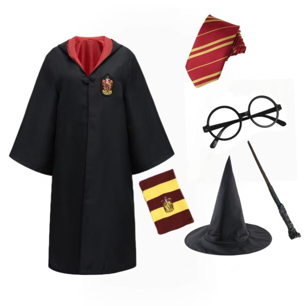 Muggle Harry Potter Magic Robe Graduation Costume Adult Kids Wizard ...