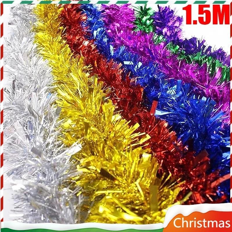 Merry Christmas Decoration 1.8M Colorful Foil Tinsel Ribbon with Stars ...