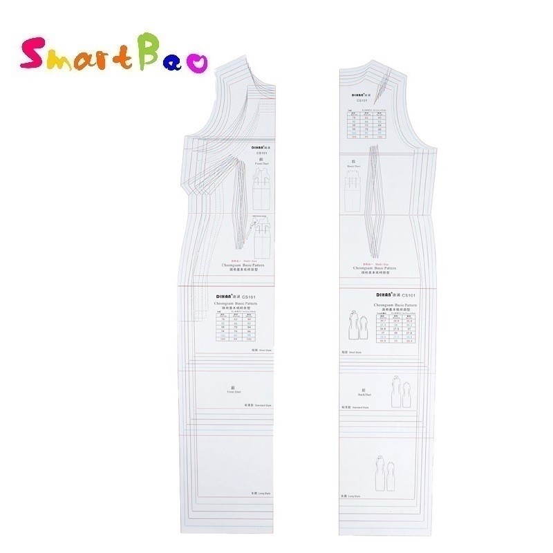 Sewing Pattern of Cheongsam Transparent Plastic Basic Paper Pattern of ...