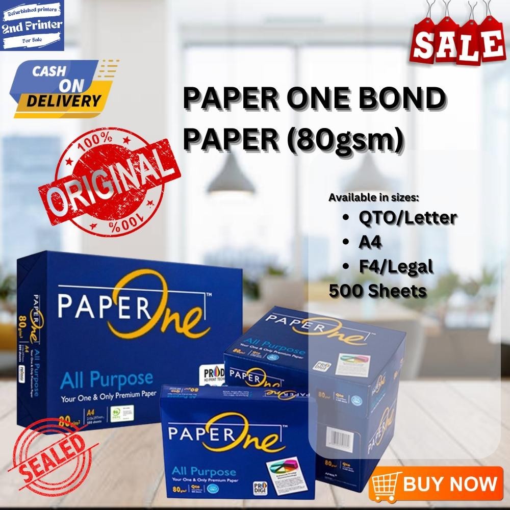 PaperOne Bond Paper - A4 Short Long All Purpose Paper 80 gsm - 500 ...