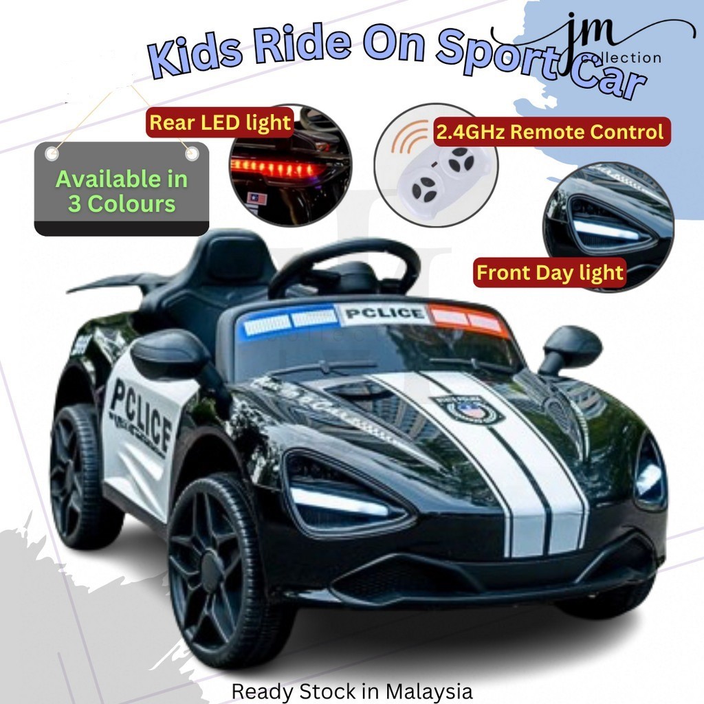 Ready Stock !!! 6V POLICE Sport Car Kids Ride On Electric Police Sport ...