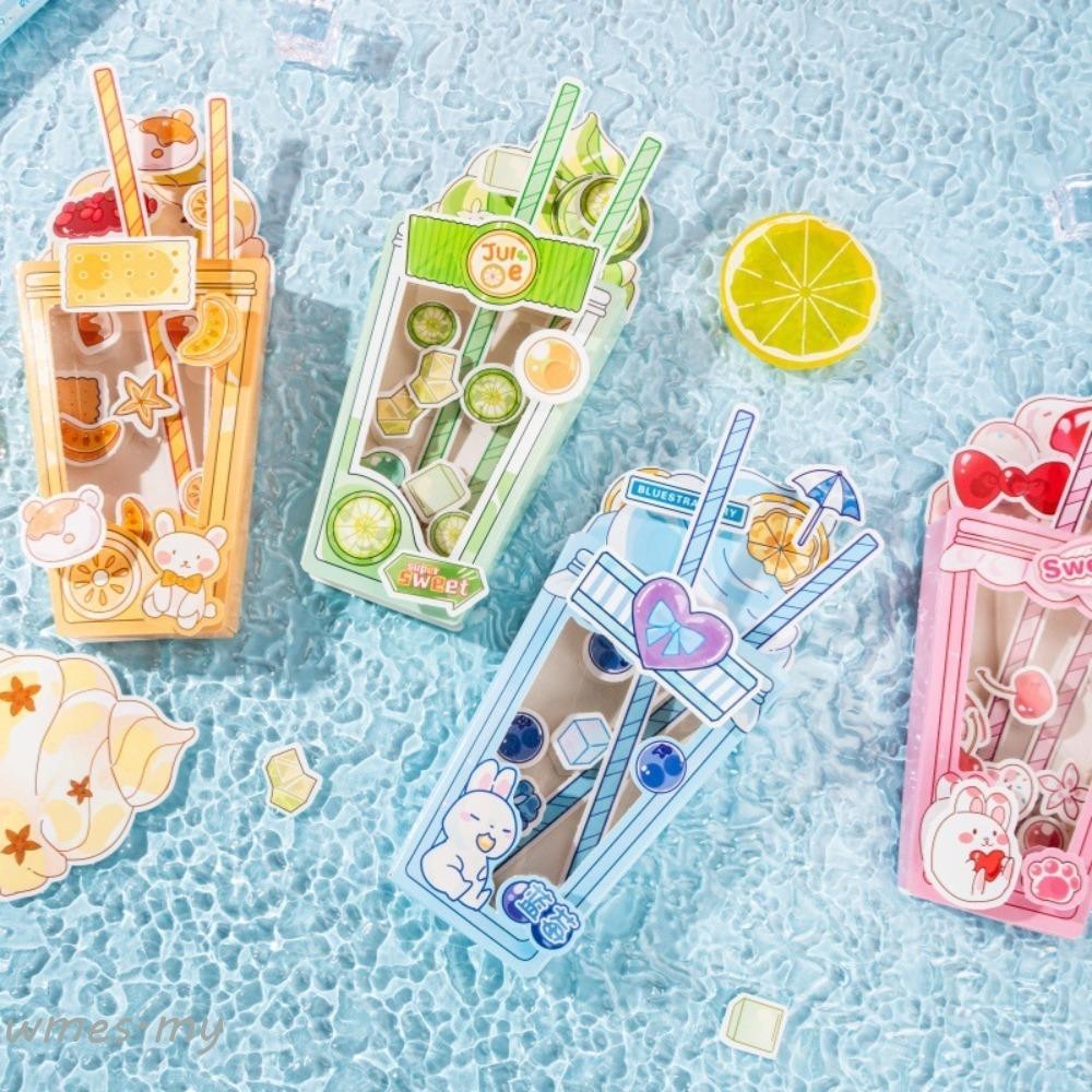 WMES1 Milk Tea Quiet Book, Educational DIY Cup Cutting Dies Set, Kawaii ...