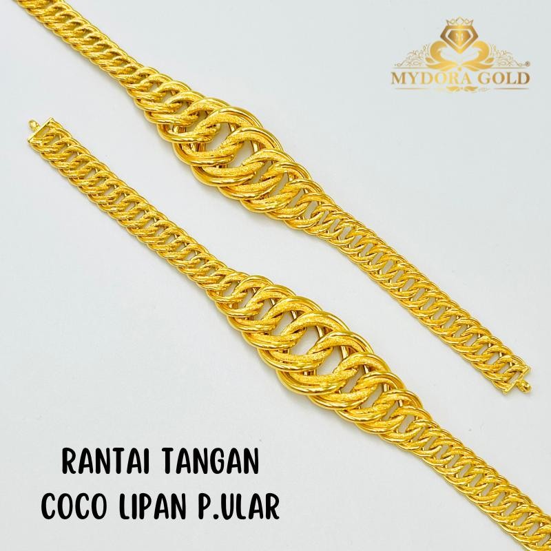 MYDORA Rantai Tangan Coco Lipan P.Ular l EMAS 916/22K | Shopee Malaysia