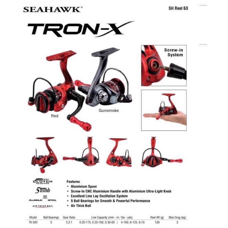 SEAHAWK TRON X 500 ULTRALIGHT FISHING UL REEL 🔥Ready Stock🔥 100% ...