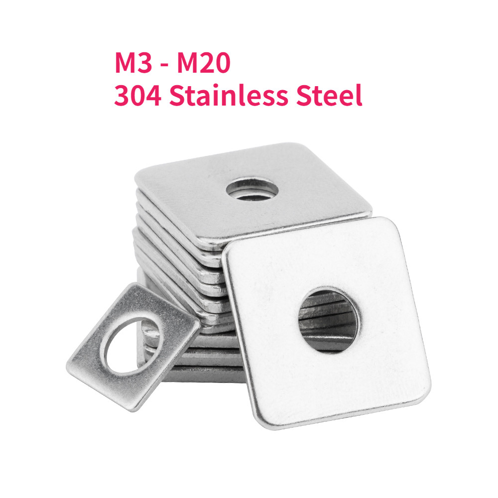 M3 M4 M5 M6 M8 M10 M12 M14 M16 M18 M20 304 Stainless Steel Flat Washer Thicken Square Gasket ...