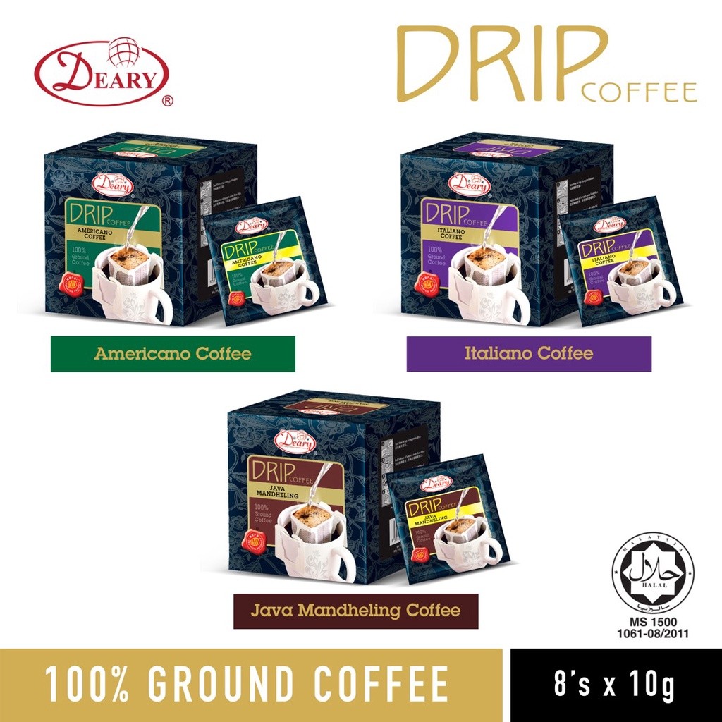 Deary Drip Coffee Americano/Italiano/Java Mandheling 挂耳咖啡 (10g x 8 ...