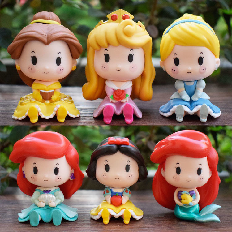 Disney Princess Action Figure 6pcs/Set Snow White Ariel Figure Room ...