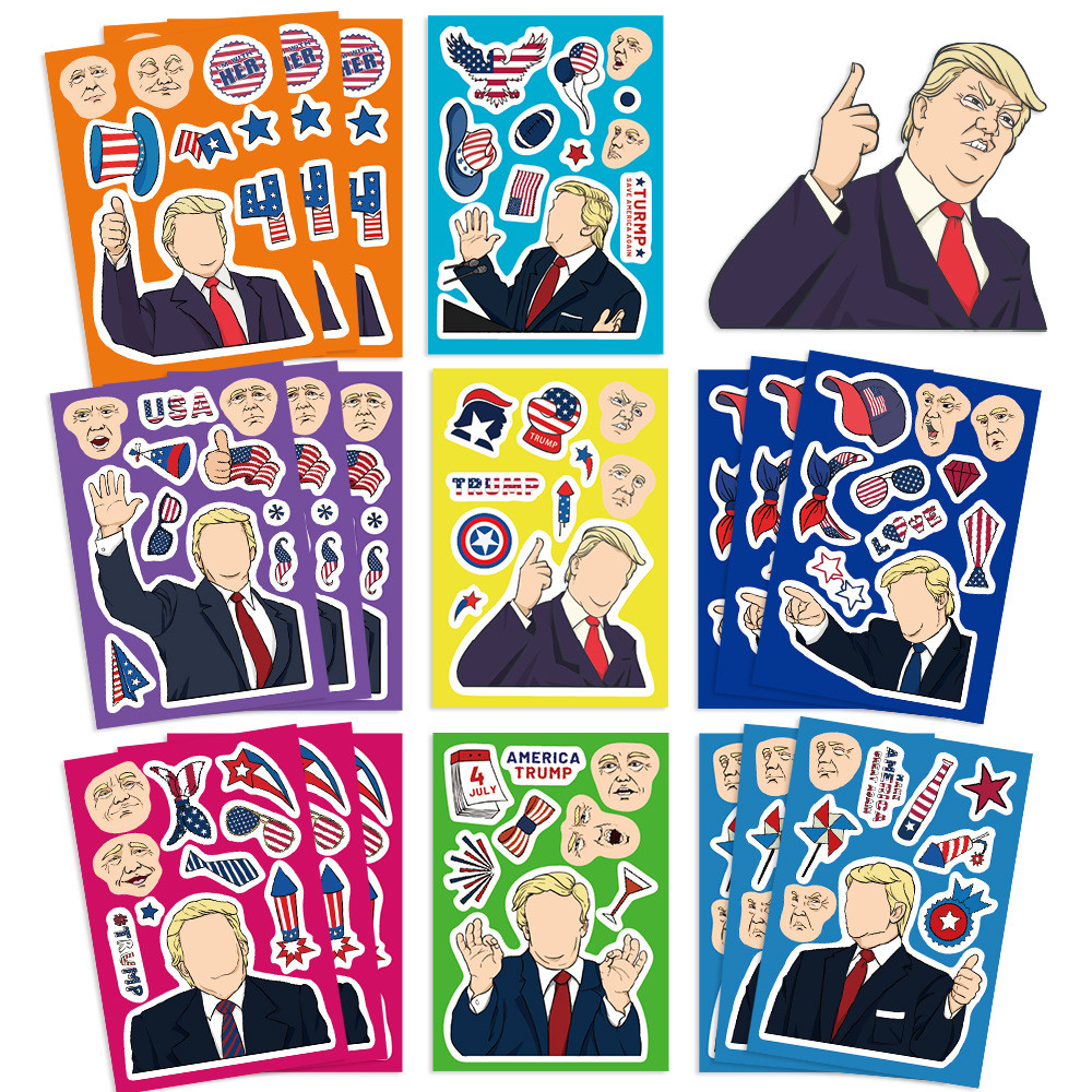 8 Pieces/pack US Presidential Election - Trump Cartoon Image Make A ...