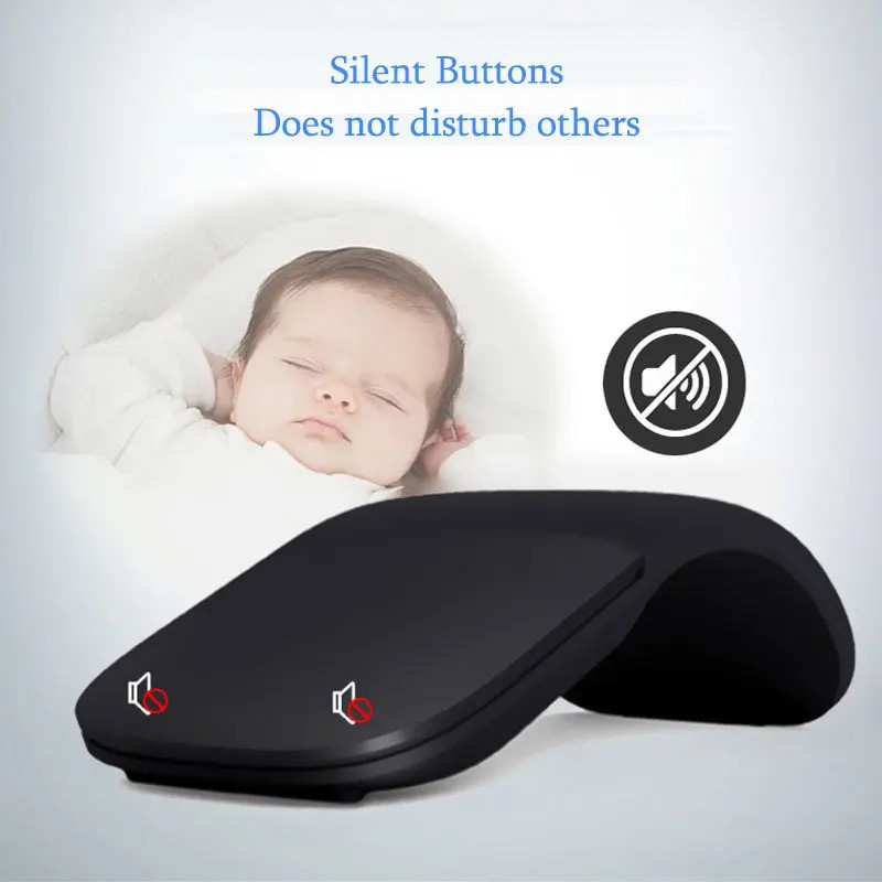 Bluetooth 4.0 Folding Wireless Mouse Arc Touch Roller Computer Silent ...