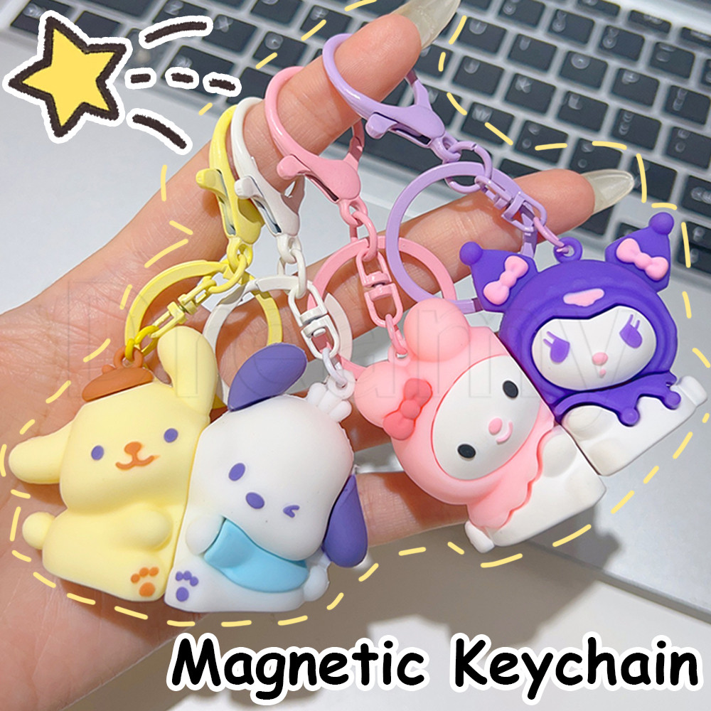 Sanrio Magnet Keychain - Bag Key Charms Hanging Ornament - Cute Cartoon ...