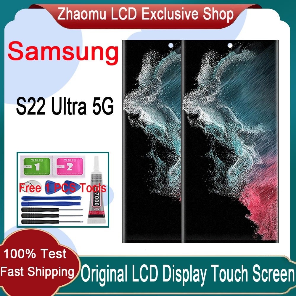 Original AMOLED Samsung Galaxy S22 Ultra 5G LCD Display Touch Screen ...