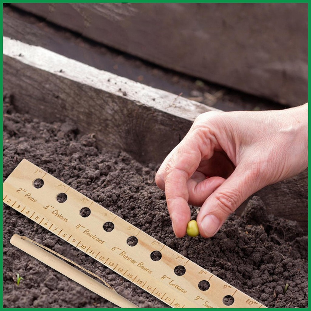 Planting Ruler Set Seeder Planting Ruler with Holes and Plant Dibber ...