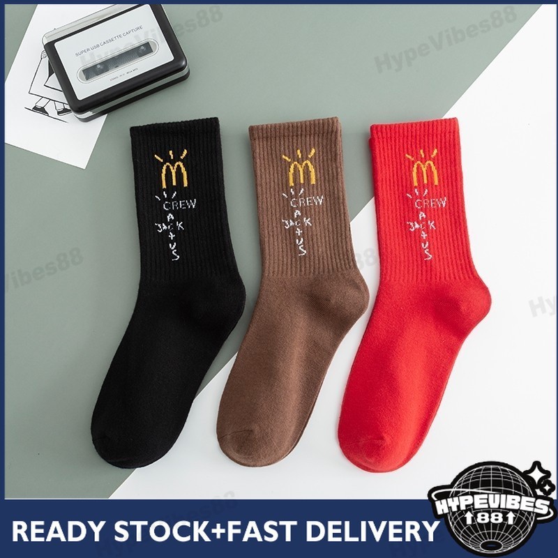 HypeVibes McDonald x TRAVIS SCOTT Cactus Jack Crew Word Arches Socks ...