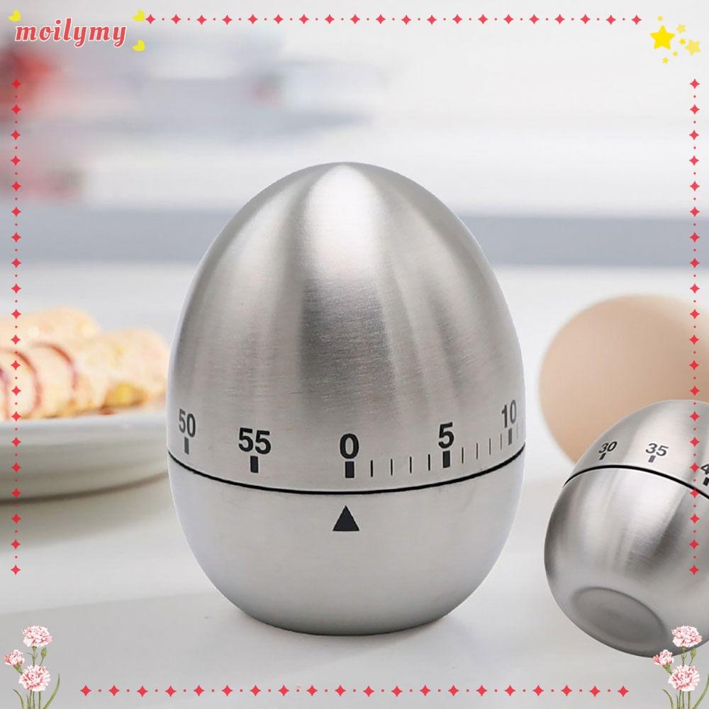 MOILYMY Kitchen Timer, Stainless Steel Small and Compact Cooking Timer ...