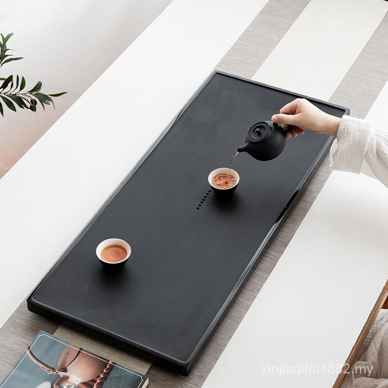 Black Gold Stone Tea Tray Household Tea Set Tray Whole Black Gold Stone ...