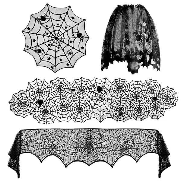 alas meja makan 6 kerusi alas meja murid Hiasan Halloween, meja sarang ...