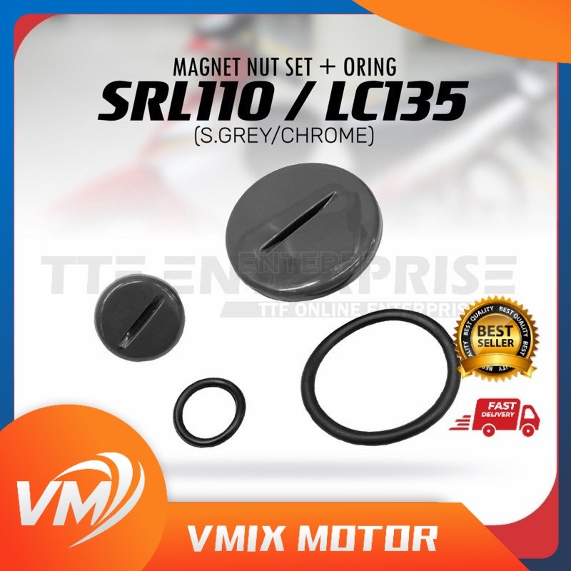 YAMAHA SRL110 / LC135 MAGNET NUT SET + ORING (S.GREY/CHROME) | Shopee ...