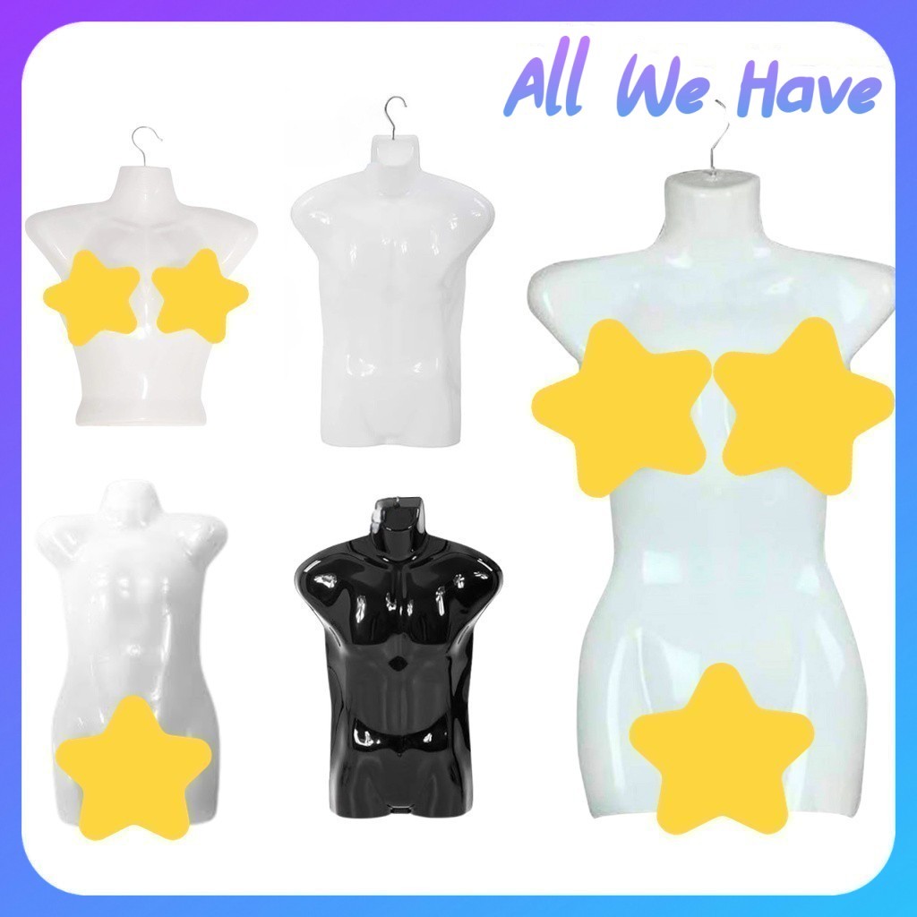(WITH HOOK) Mannequin Hanger Female Male Kids Mannequin Half Body Dummy ...