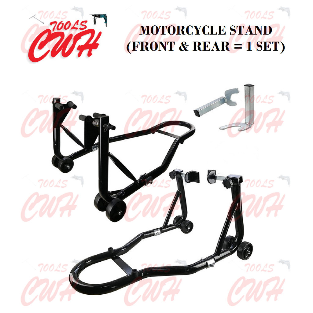 FRONT & REAR MOTORCYCLE PADDOCK STAND MOTOSIKAL KAWASAKI DUCATI HONDA ...