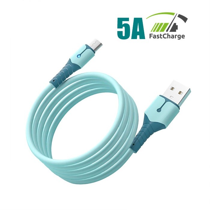 FAST CHARGE 5A Fast Charger Cable Liquid Silicone with Led Light Cable ...