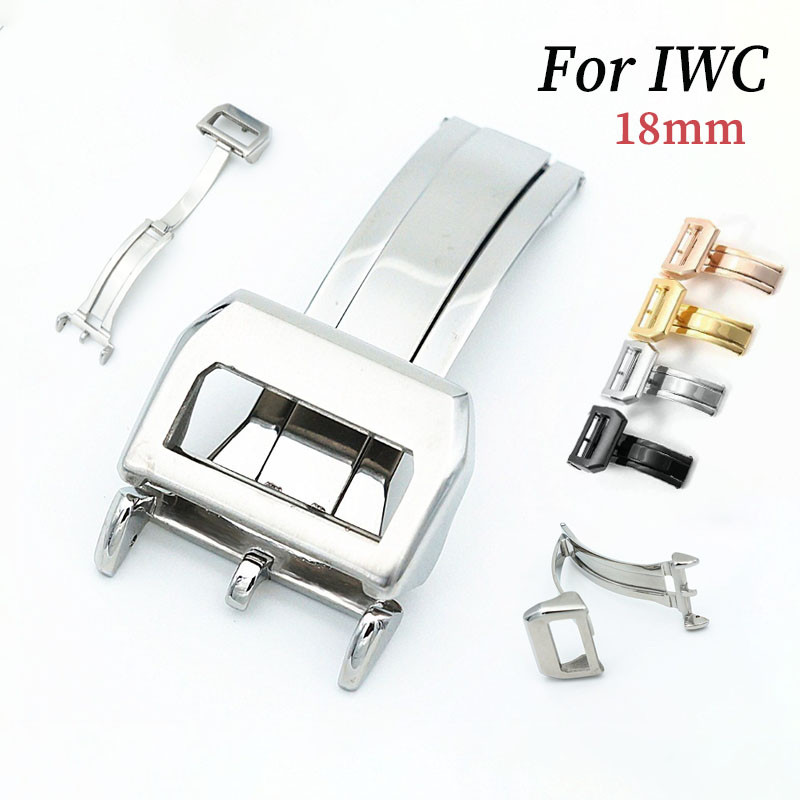 18mm Solid Stainless Steel Folding Clasp for IWC Watch Band Metal ...