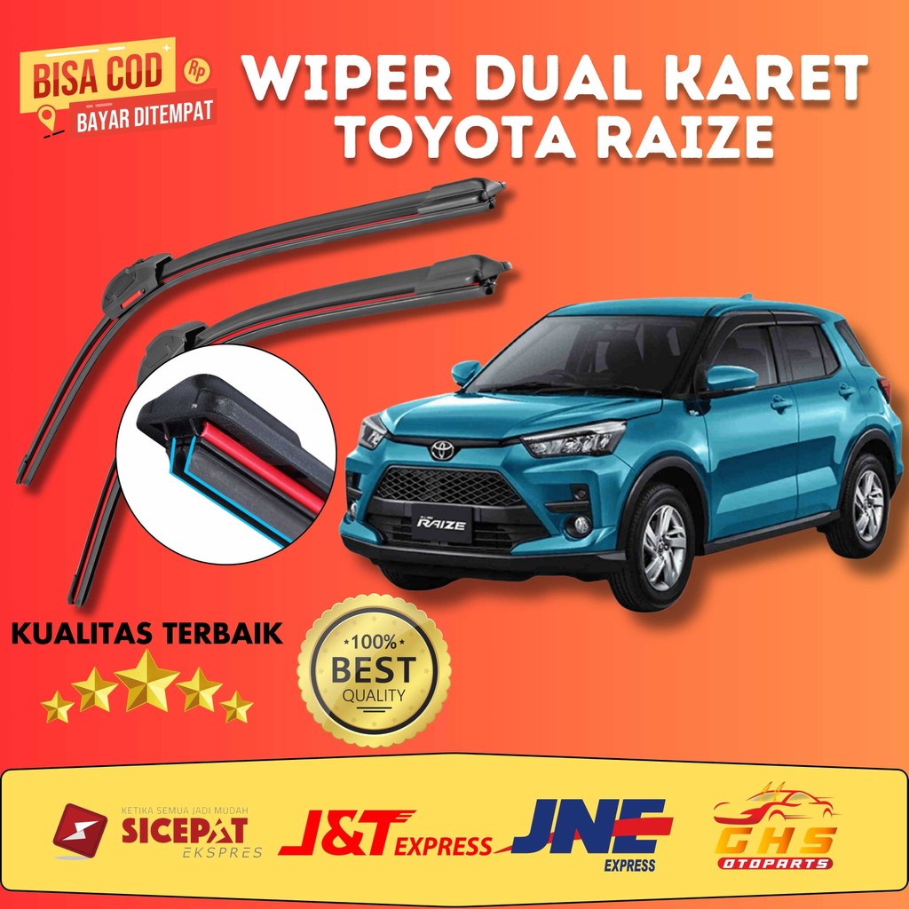 Toyota Raize / All New Raize Frameless Dual Rubber Car Wiper Double ...