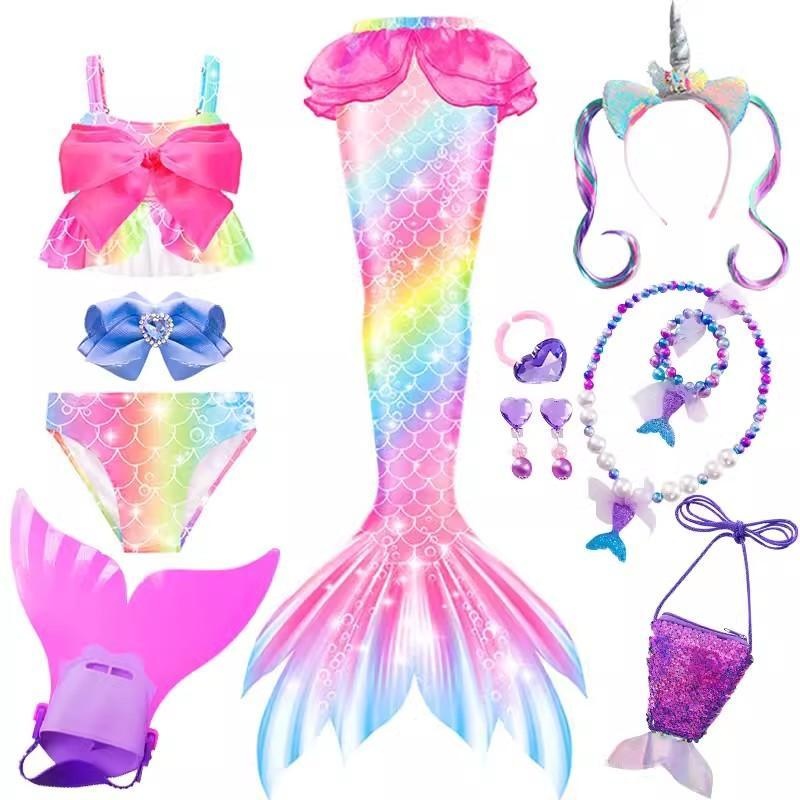 Mermaid Tail Children Swimsuit Princess Baby Mermaid Costume Girl Split ...