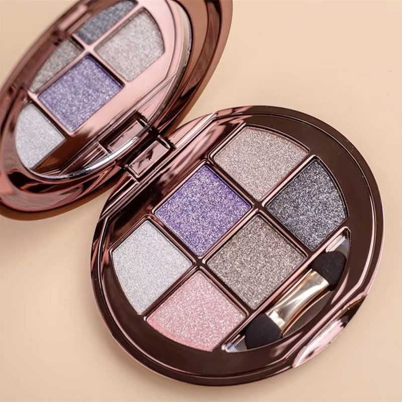 6 Color Eyeshadow Palette Pearl Diamond Shining Earth Color Smoky ...