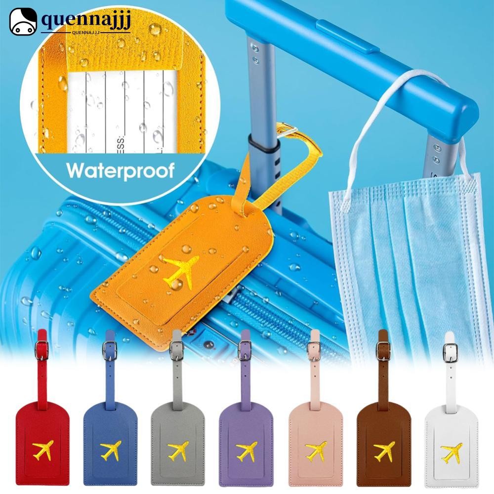 QUENNA PU Leather Luggage Tag Baggage Bag Tag Suitcase Identifier Label With Signature Paper ...