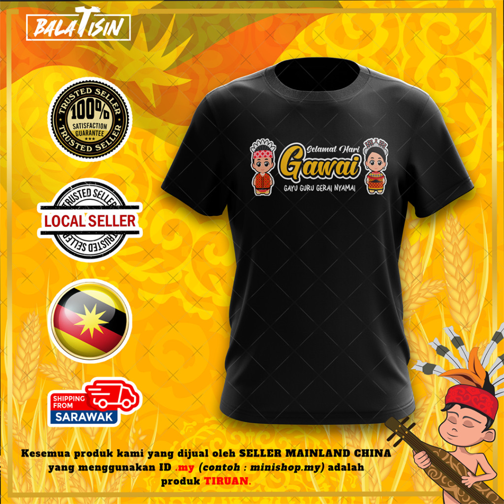 Baju Gawai 2024 Tshirt Borneo Dayak Tattoo T-shirt | Shopee Malaysia