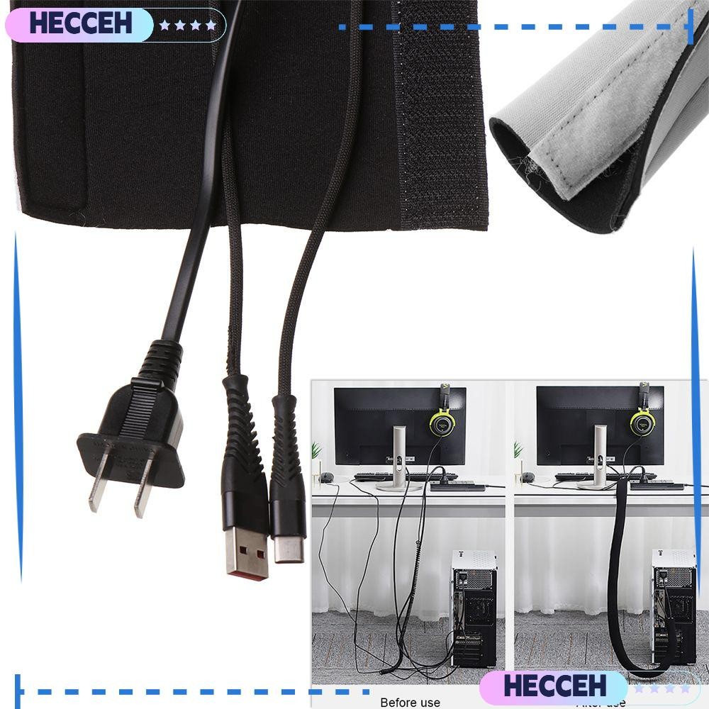 HECCEH1 Cable Management Sleeve Wrap Soft DIY Reusable Wire Hider ...