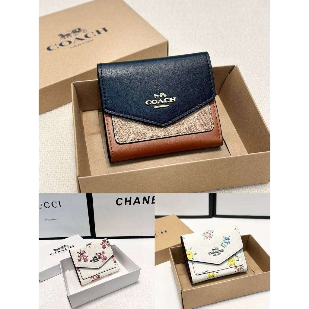 Coach C Home coach Flower Clutch Ladies Wallet Passport Card Holder ...
