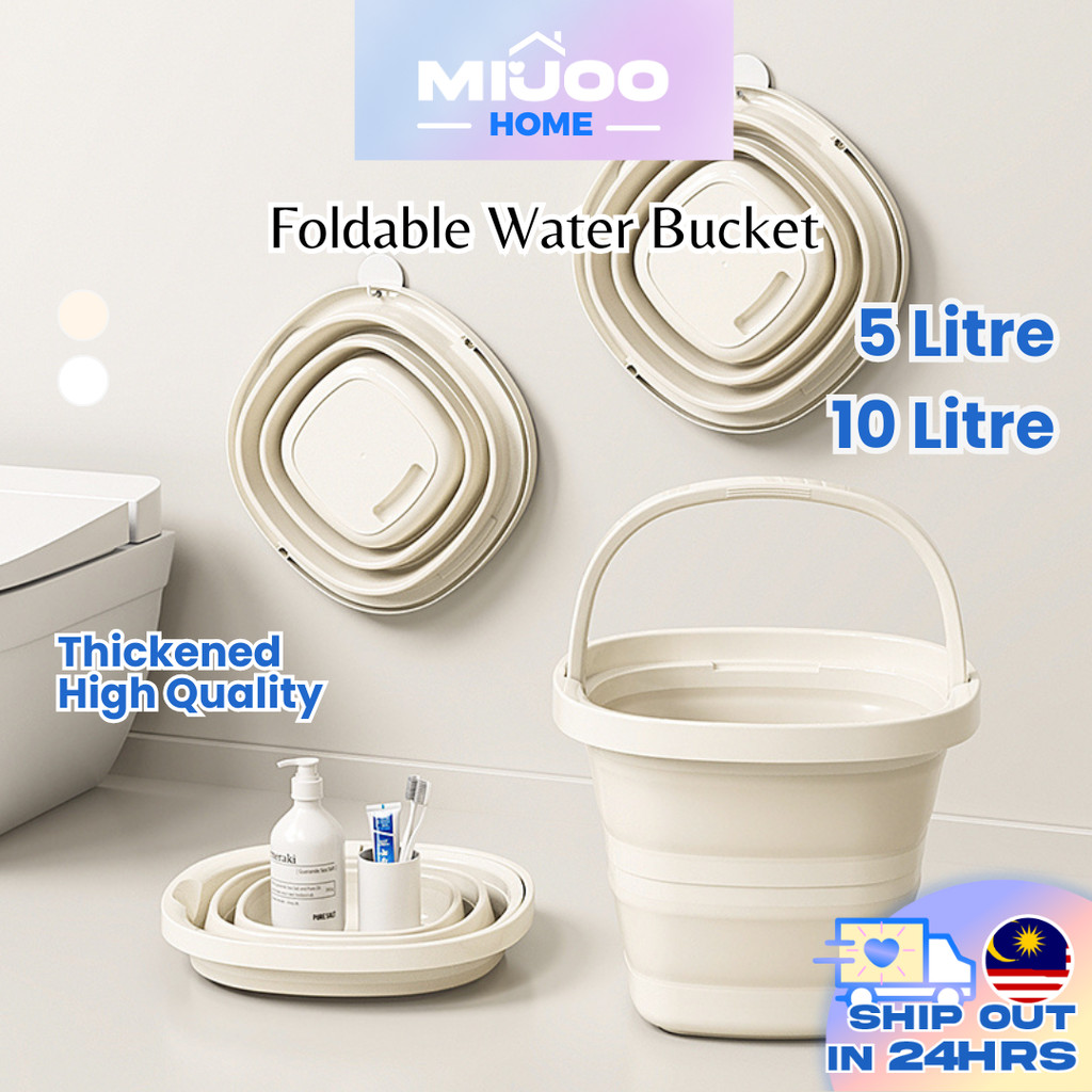 Foldable Bucket with Handle Portable Large Outdoor Indoor Multipurpose ...
