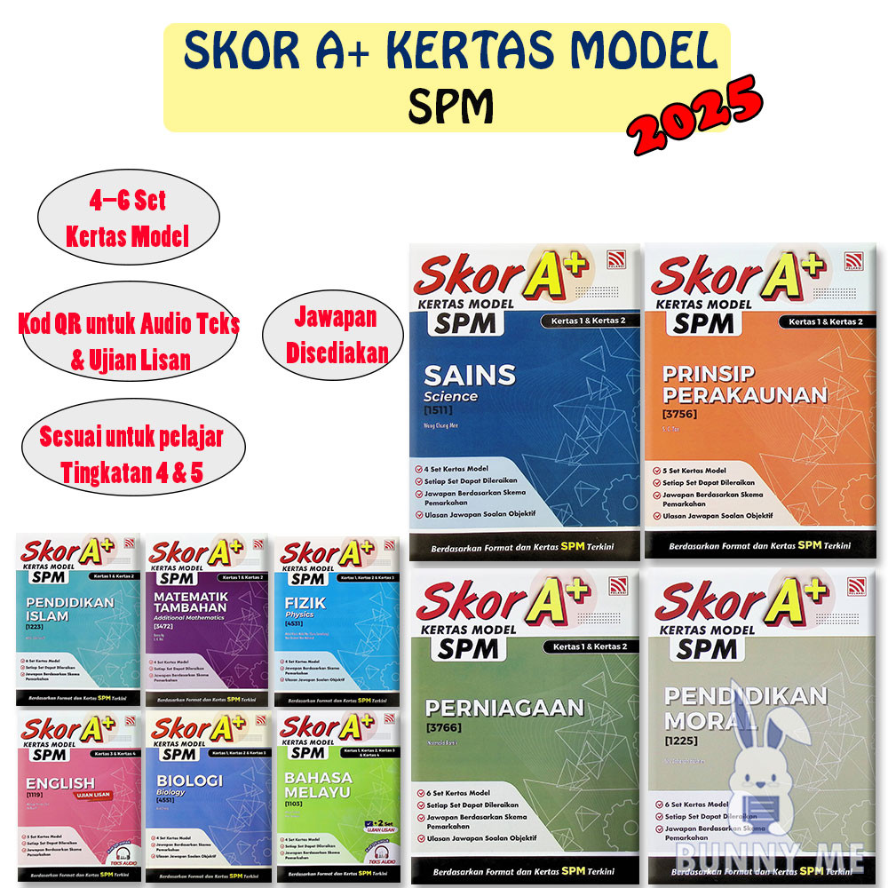 [BUNNY] 2025 Buku Latihan : Skor A+ Kertas Model SPM - Ujian Akhir - Pelangi | Shopee Malaysia